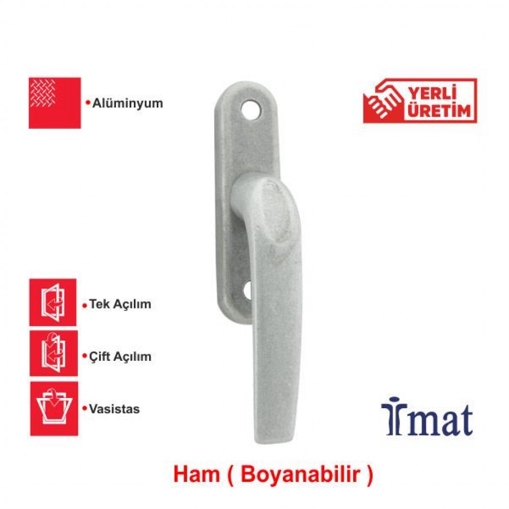 İmat Falcon Eksenel Pencere Kolu Ham (Boyanabilir)